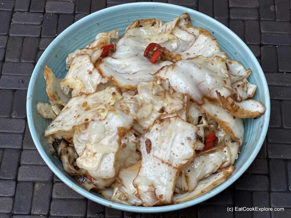 Stir fried hand torn cabbage - Eat Cook Explore