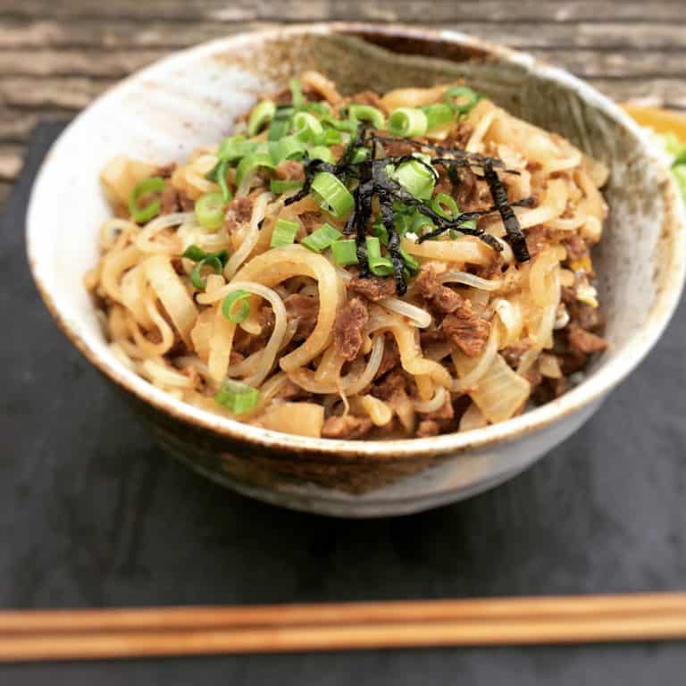 Japanese Beef Gyudon Rice Bowl - Eat Cook Explore