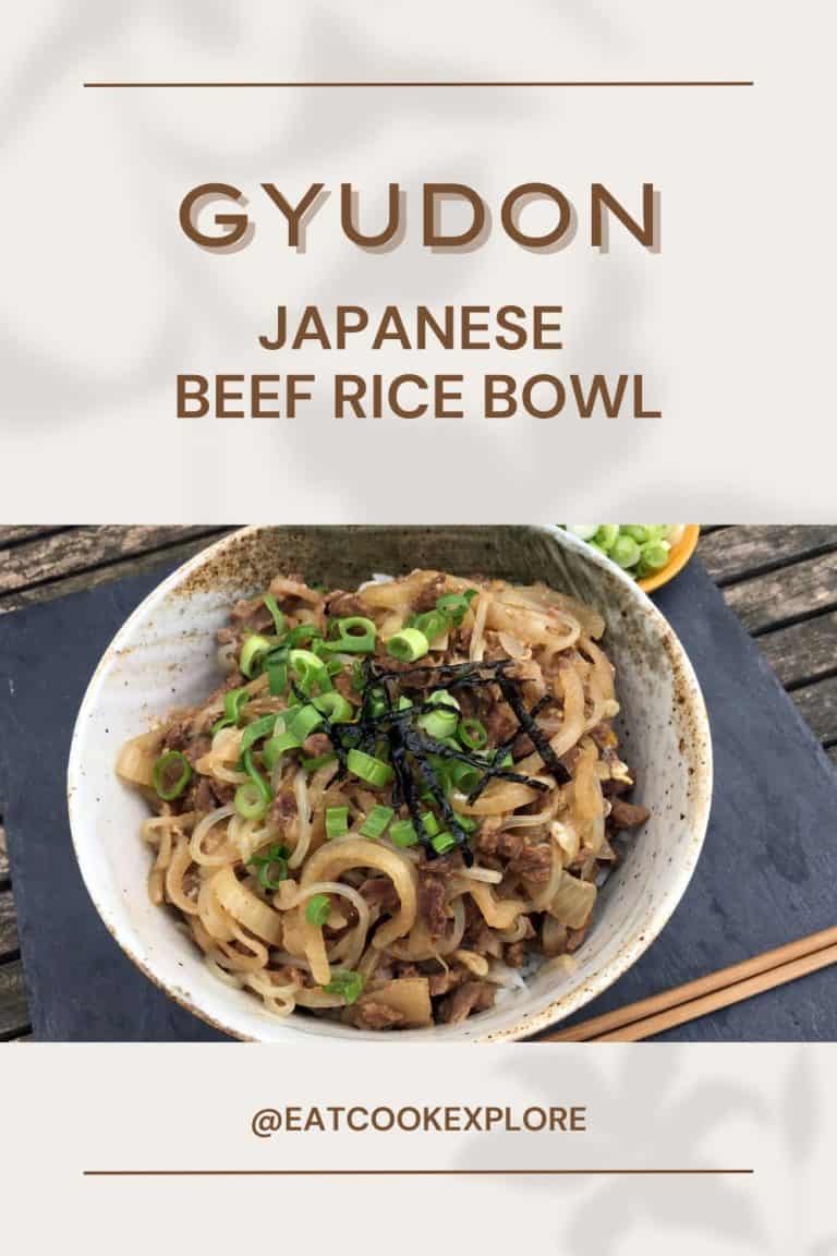 Japanese Beef Gyudon Rice Bowl - Eat Cook Explore