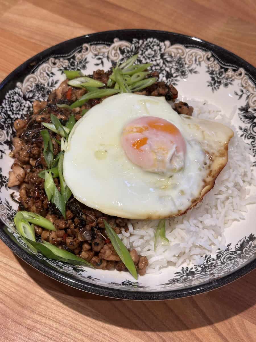 Pad Kra Pao Thai Minced Chicken with Holy Basil Stir Fry - Eat Cook Explore
